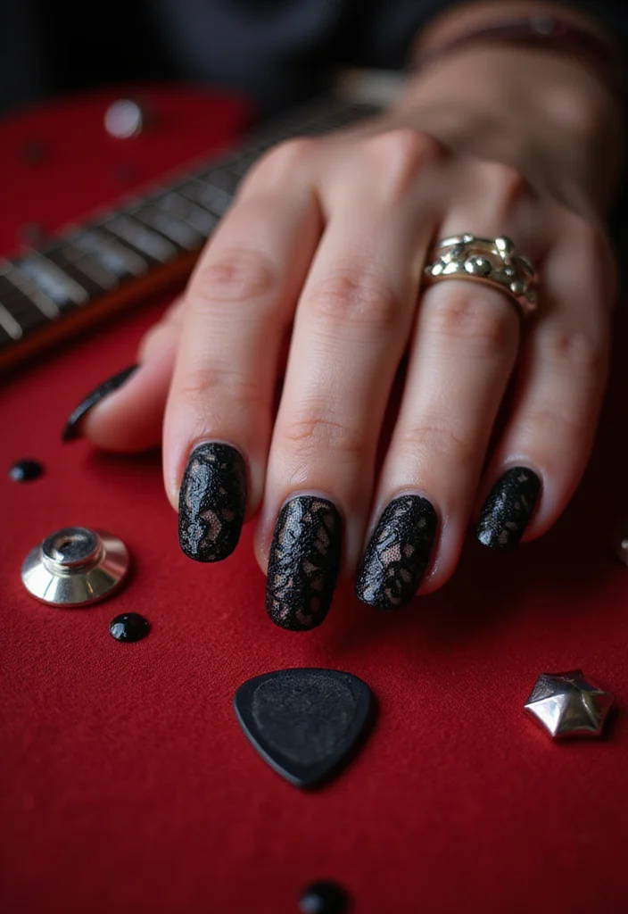 14 Lace Nail Designs for Music Lovers That'll Make You Rock Out!